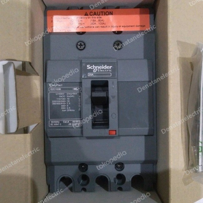 Jual Mccb Ezc100B 3P 60A/50A/40A/30A/25A/20A/15A Schneider | Shopee ...