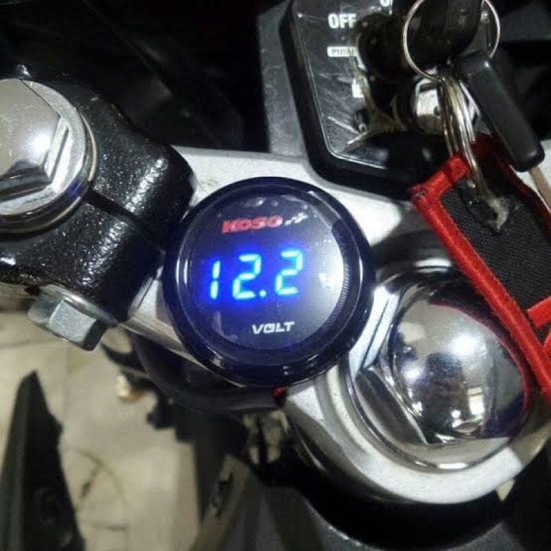 Jual Voltmeter X-Case Volt Meter Led Biru Bulat Mini Slim Waterproof ...