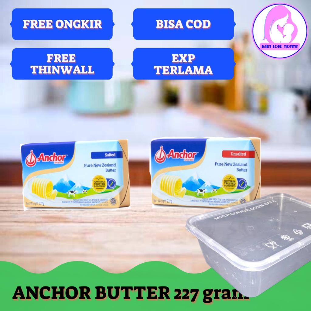 Jual Free Thinwall Dan Ice Gel Anchor butter unsalted atau salted 227 ...