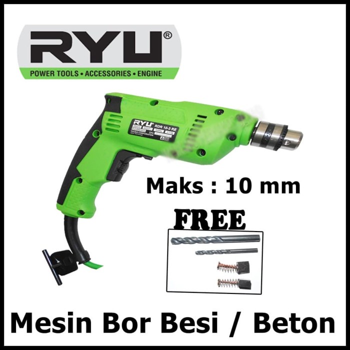 Jual Mesin Bor Besi Beton 10mm Tekiro Ryu RDR 10-3 RE Electric Drill ...