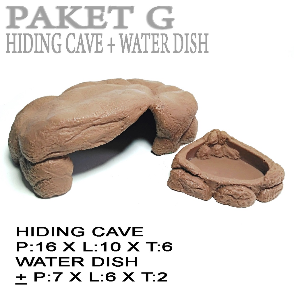 Jual PAKET C HIDING WATER DISH + HIDING PLACE CAVE WATERDISH HIDINGCAVE ...
