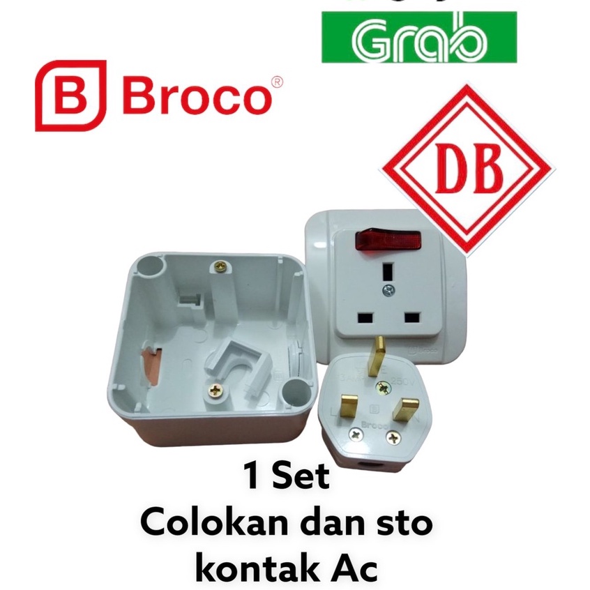 Jual DB SET STOP KONTAK AC BROCO ORIGINAL SNOW WHITE/KUALITAS TERBAIK ...