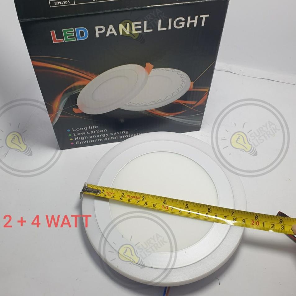 Jual {DPU.18Oc22ᴰ} DOWNLIGHT LED PANEL 2 WARNA 12+4 WATT KOTAK BULAT ...