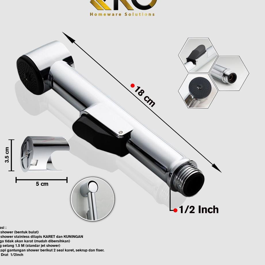Jual Baru Jet Shower Chrome Jet Washer Cebok Toilet Closet Kloset Wc 향 ...