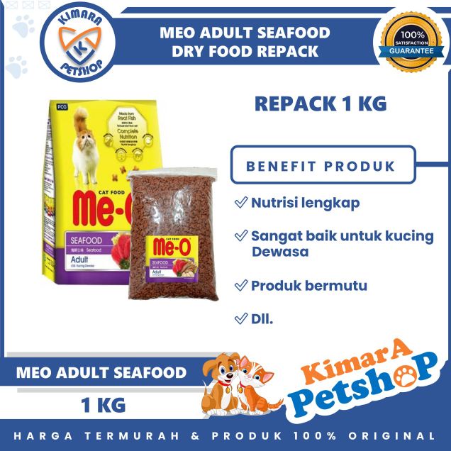 Jual MEO CAT ADULT SEAFOOD REPACK 1 KG DRY FOOD MAKANAN KUCING DEWASA ...