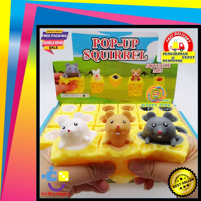 Jual Pop Up Squishy Cute Animal Tikus Keju Mainan Anak Fidget Toy ...