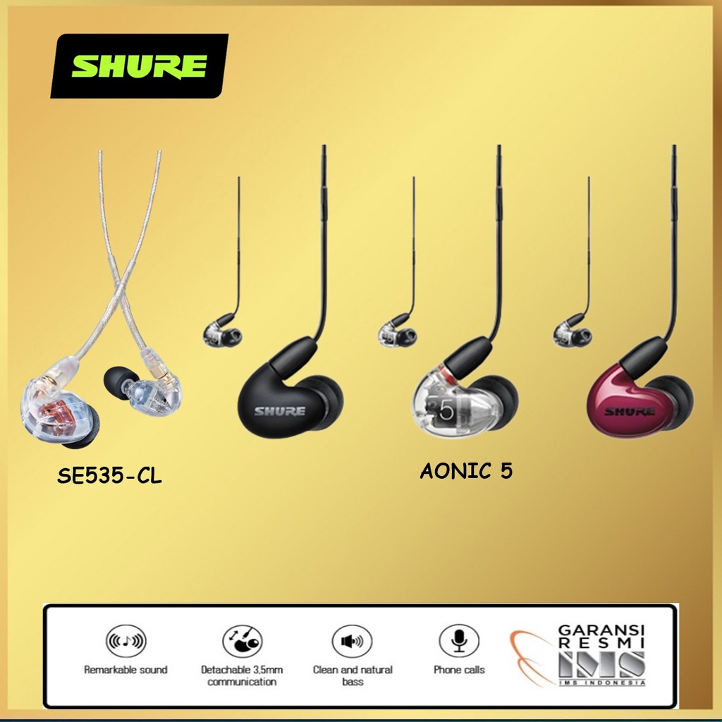 Jual Shure SE535 SE 535 Aonic 5 SE53BA SE53 BA Sound Isolating ...