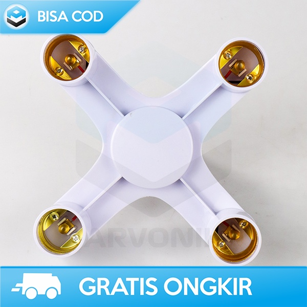 Jual SPLITTER FITTING LAMPU BOHLAM LED LIGHT FITTING CABANG 4 1 SOCKET E27 | Shopee Indonesia