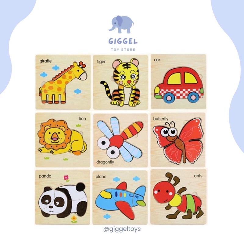 Jual [ Giggel ] Wooden 3D Puzzle besar / Mainan Anak Edukasi Puzzle ...