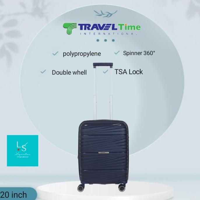 Jual KOPER 20 INCH TRAVEL TIME SPINNER 360 TSA LOCK NAVY | BIRU TUA ...