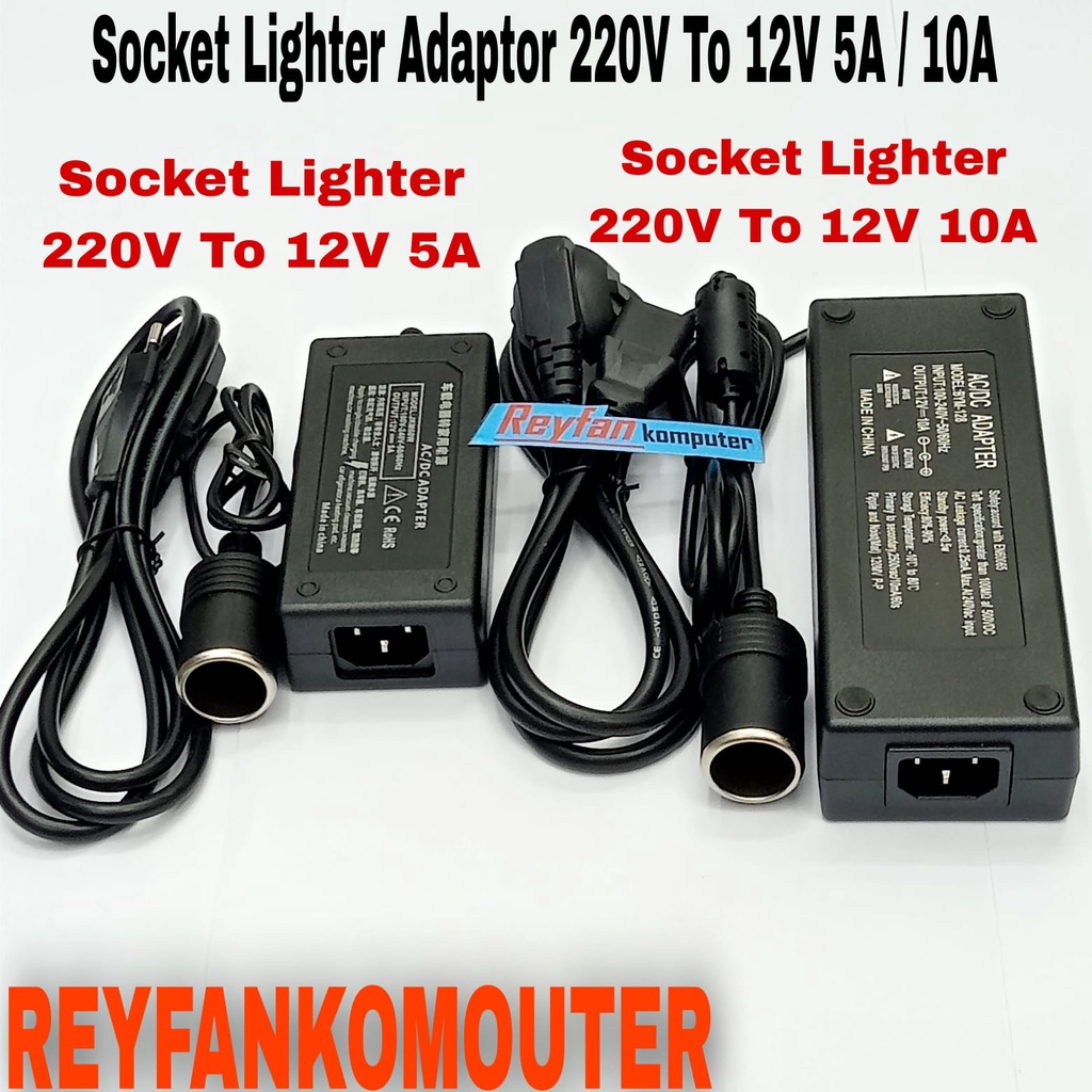 Jual Adaptor Lighter 5A 10A Converter Konverter 220V AC To 12V DC ...