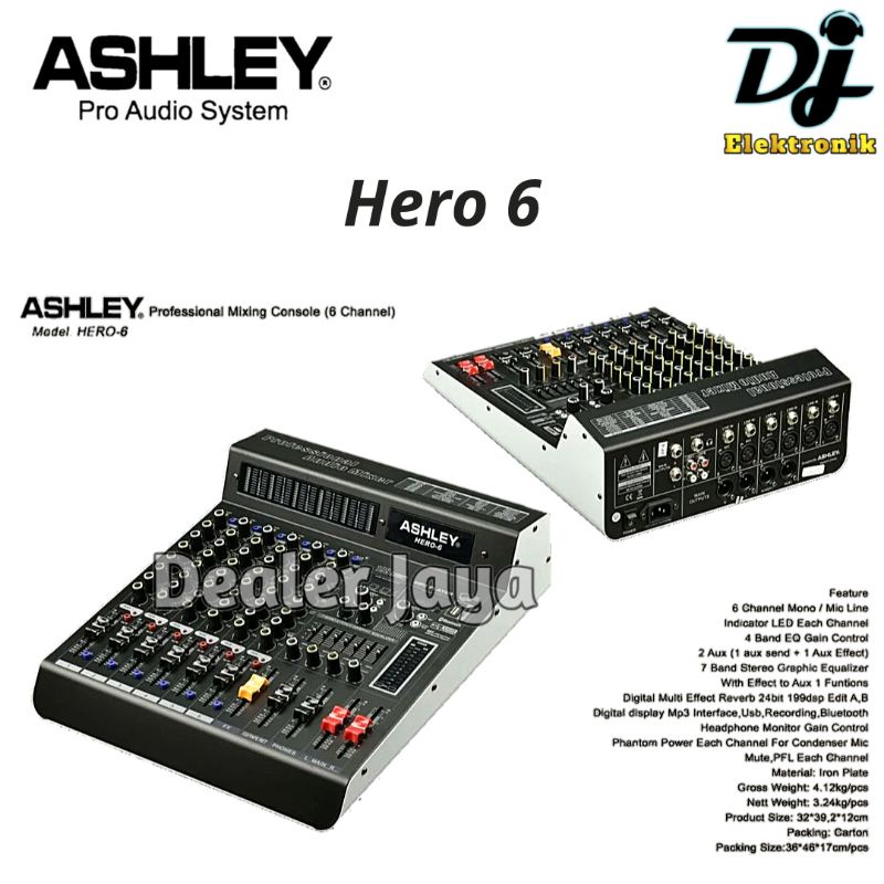 Jual Mixer Analog Ashley HERO 6 / HERO6 - 6 channel | Shopee Indonesia