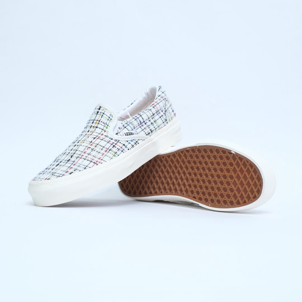Jual Sepatu Vans Slip On Woven Plaid White Original | Shopee Indonesia