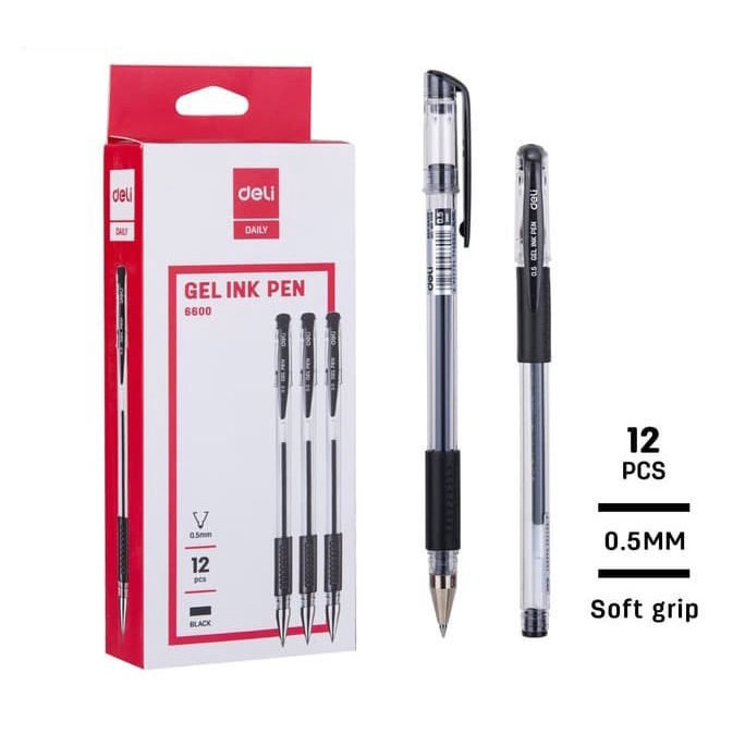 Jual PULPEN BALLPOINT JEL DELI 0.5 MM E-6600 GEL PEN BAGUS | Shopee ...