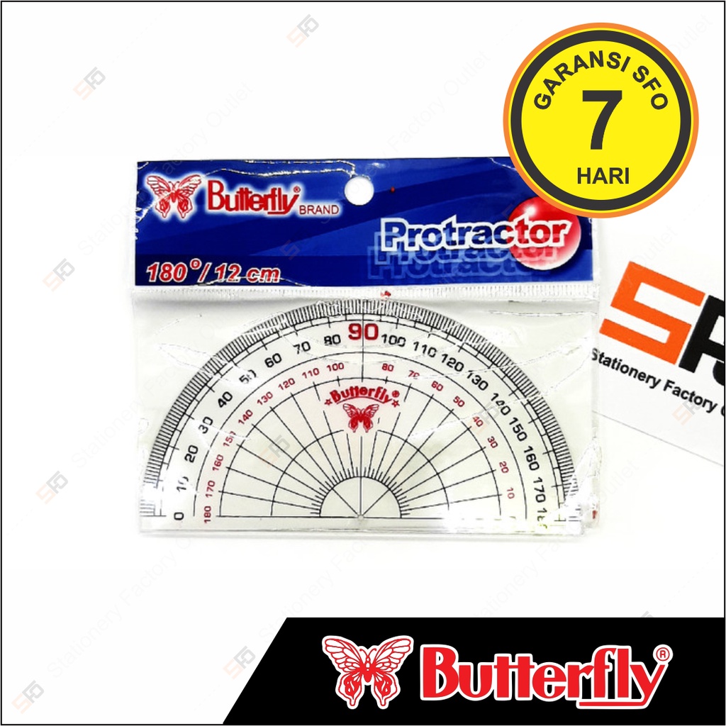 Jual Penggaris Busur Butterfly 180 derajat 12cm - SFO Semarang Official ...