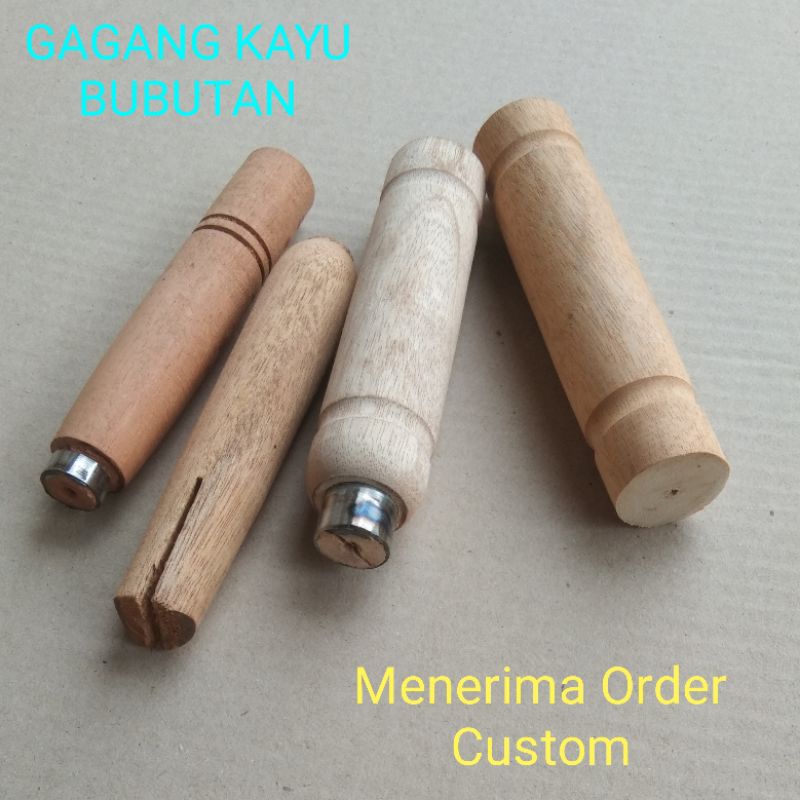 Jual TANGKAI BAHAN KAYU / GAGANG KAYU / PEGANGAN KAYU BUBUTAN DENGAN 4 ...