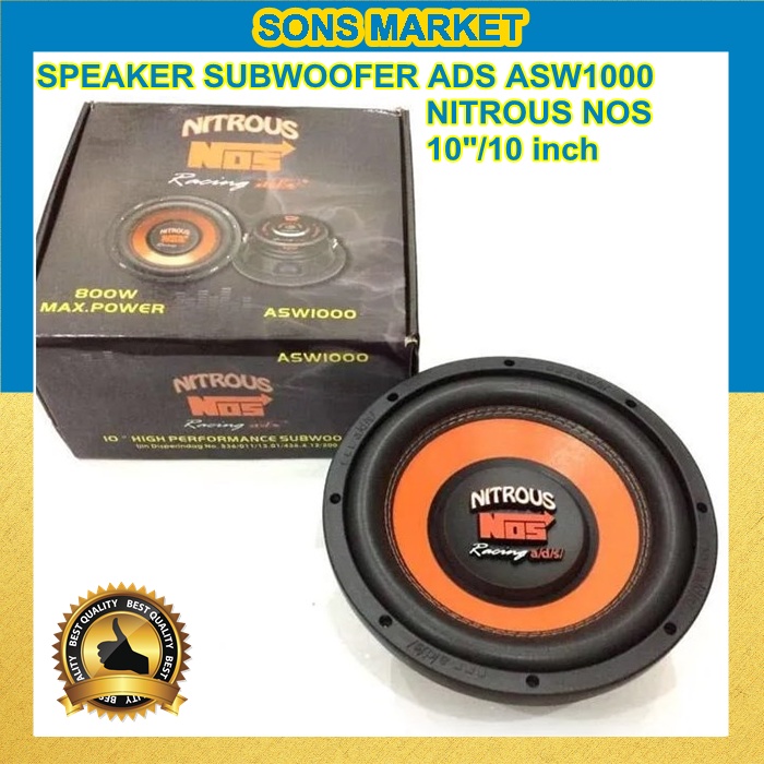 Jual SPEAKER SUBWOOFER 10 inch ADS ASW1000 Nitrous NOS 10" ADS ASW 1000 10in | Shopee Indonesia