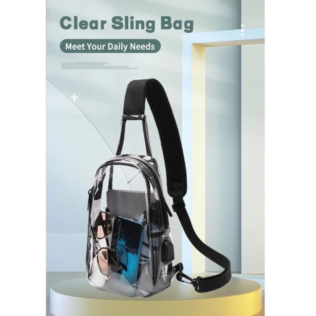 Jual FDG_COD 2025 - [TAS KONSER] WAIST BAG PVC MIKA PLASTIK SELEMPANG ...