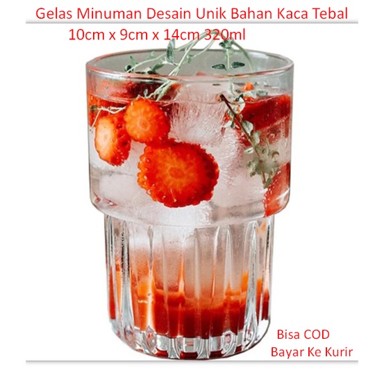 Jual Gelas Minuman Desain Unik Bahan Kaca Tebal Tahan Suhu -20 Derajat ...