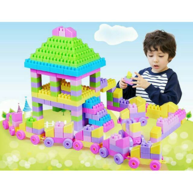 Jual KREATIF Block Mainan Balok Besar 85 pcs | KREATIF Block Mainan ...