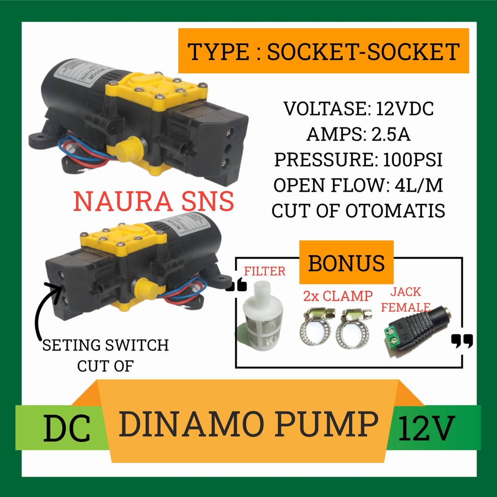Jual Dinamo Pompa Dc 12v / Pompa Air Dc 100 Psi / Dinamo Pompa Sprayer ...