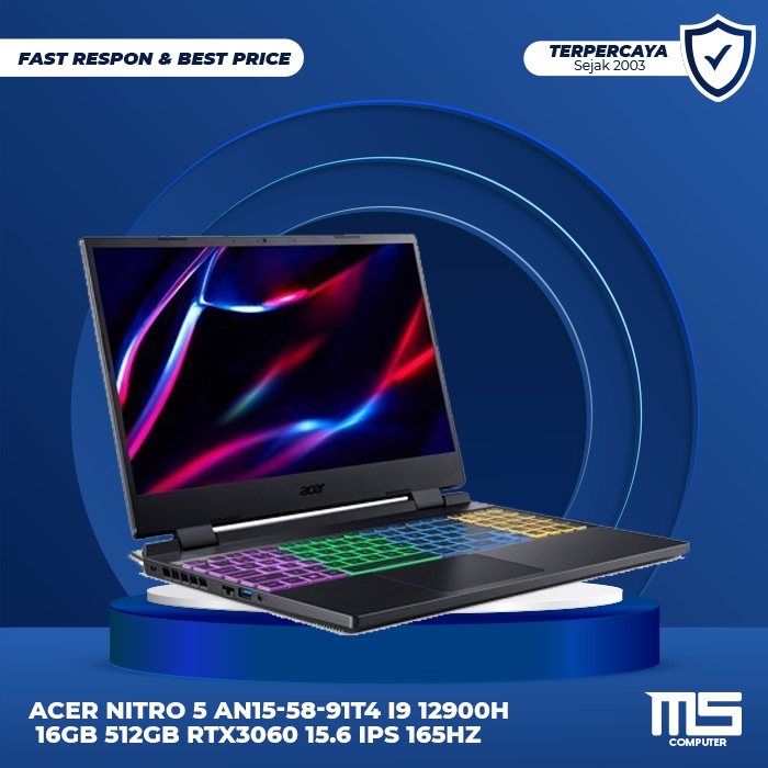 Jual Acer Nitro 5 AN15-58-91T4 I9 12900H 16GB 512GB RTX3060 15.6 IPS ...