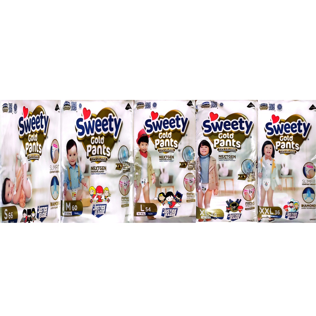 Jual Sweety Gold Pants - S66 / M60 / L52 / XL44 / XXL36 / S 66/M 60/ L ...