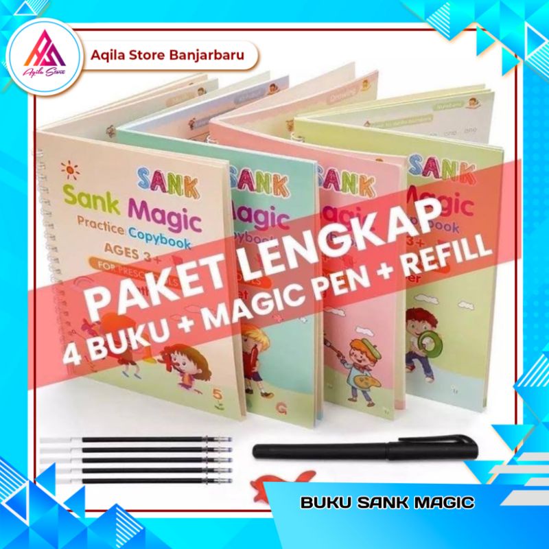Jual Sank Magic Practice Book 1 Set Isi 4 Buku + Pulpen / Magic Water ...