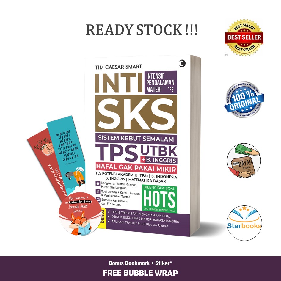 Jual Buku Inti SKS UTBK TPS + B. Inggris Hafal Gak Pakai Mikir - Caesar ...