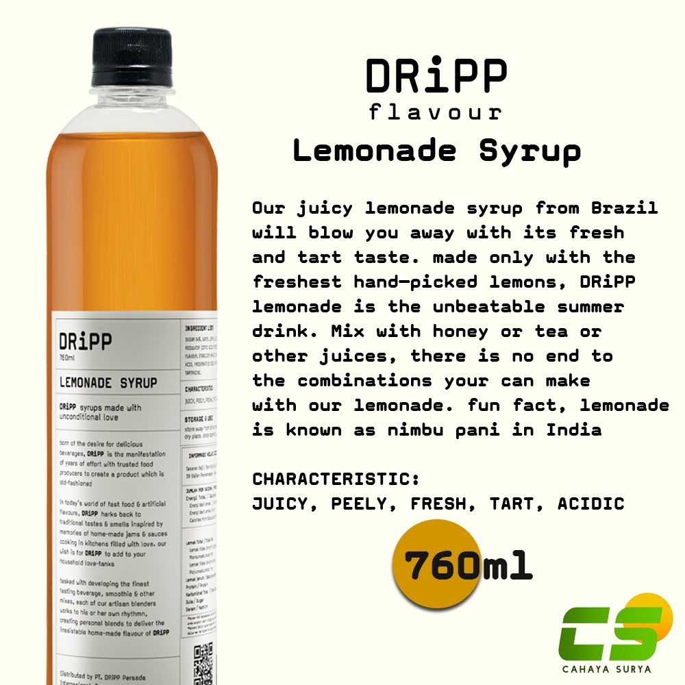 Jual Dripp Sirup / Syrup - Lemonade Syrup 760 ml | Shopee Indonesia