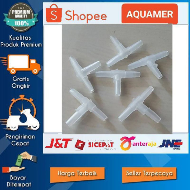 Jual AQUAMER_T slang / T selang / Sambungan Selang T akuarium aquascape ...