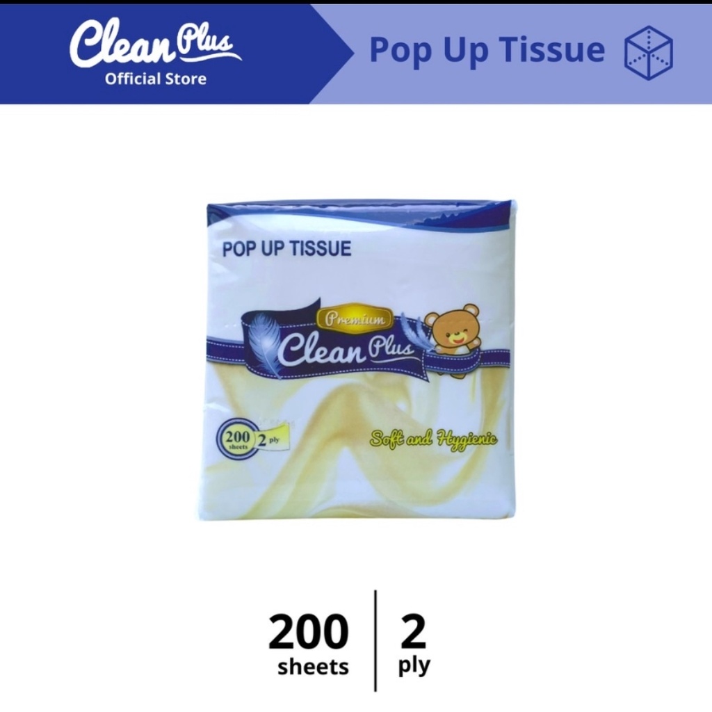 Jual Clean Plus Pop Up Tissue Beruang 200 Sheets 2 Ply | Shopee Indonesia