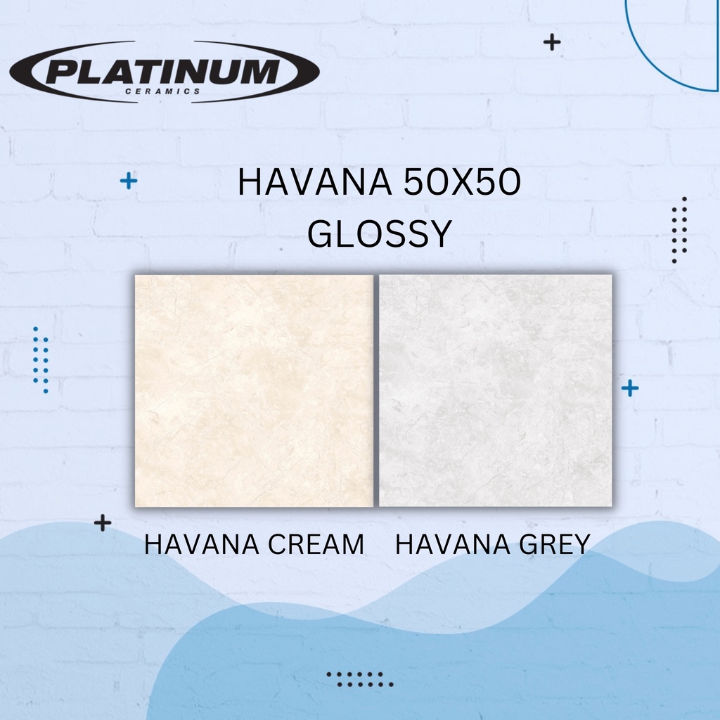 Jual KERAMIK PLATINUM ASIA TILE 50X50 HAVANA GREY CREAM GLOSSY LANTAI ...