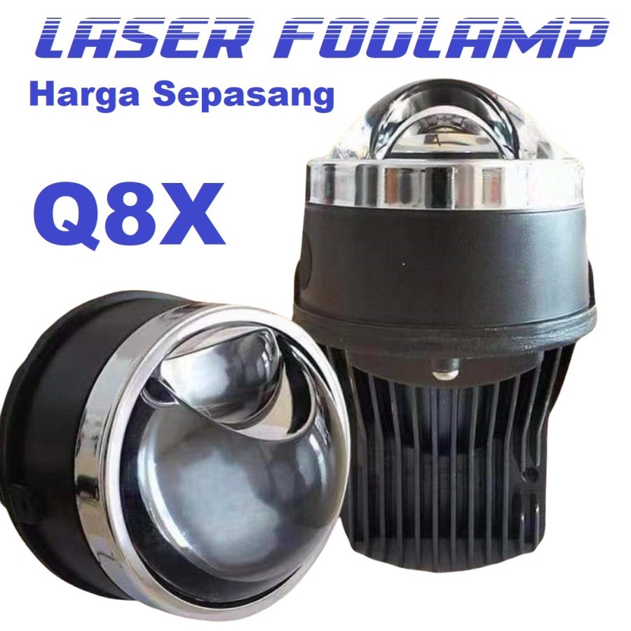 Jual Foglamp Projector Q8 Laser LED BiLED Lampu Kabut Mobil 45 Watt Q8X ...