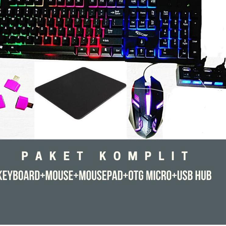 Jual Paling Dicari PAKET KOMPLIT Keyboard Gaming LED + Mouse + USB HUB 4 PORT FREE OTG Micro ...