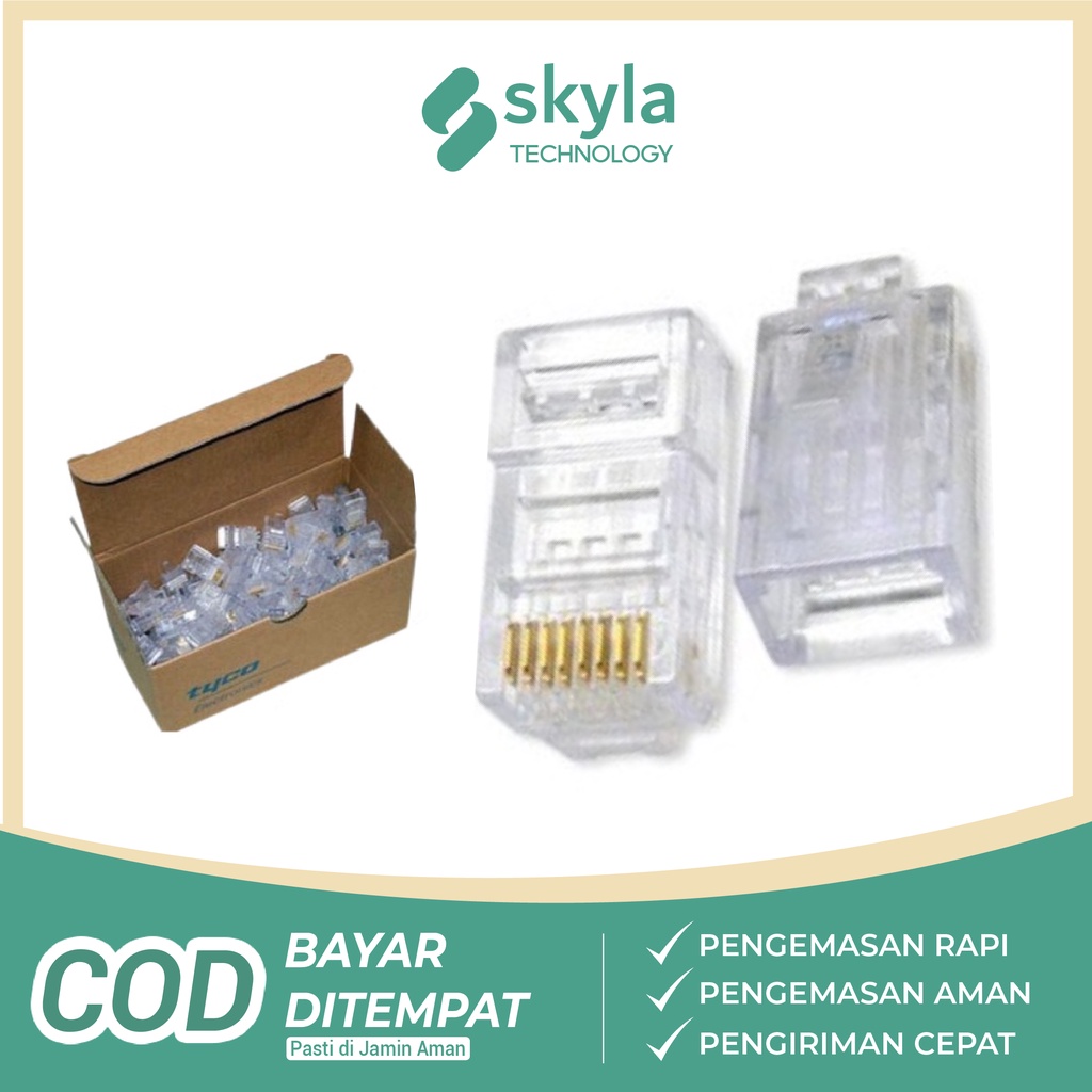 Jual Connector RJ 45 / CONECTOR RJ45 ( PER 100 PCS ) | Shopee Indonesia