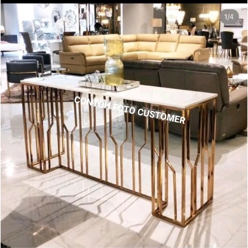 Jual Meja konsol console table meja tv pajangan gold minimalis elegant ...