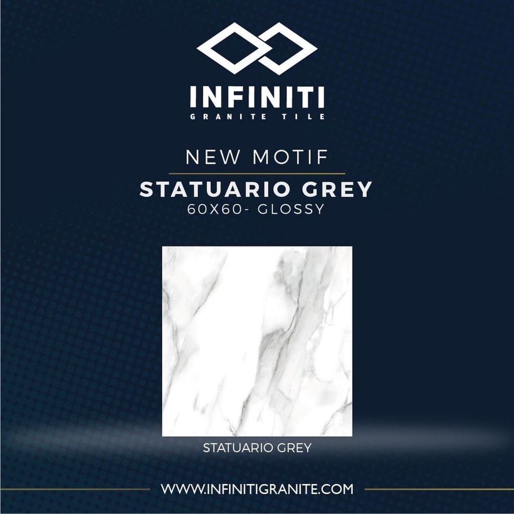 Jual GRANITE LANTAI 60x60 STATUARIO GREY / NEW MOTIF / INFINITI ...