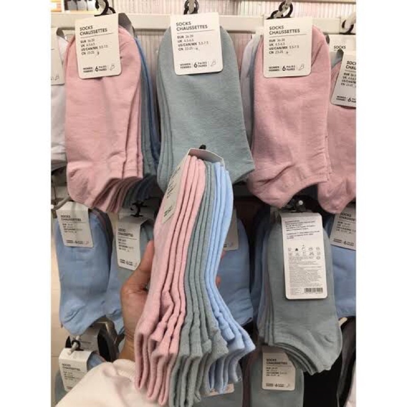 Jual MINISO kaos kaki wanita warna 6 pasang women socks original miniso ...
