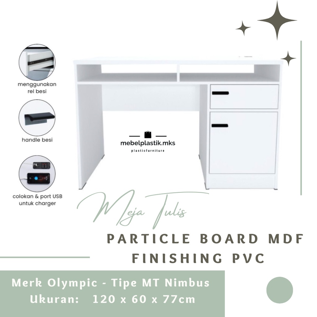 Jual Meja Kayu/ Meja Putih/ Meja Tulis/ Meja Kantor Olympic Nimbus ...