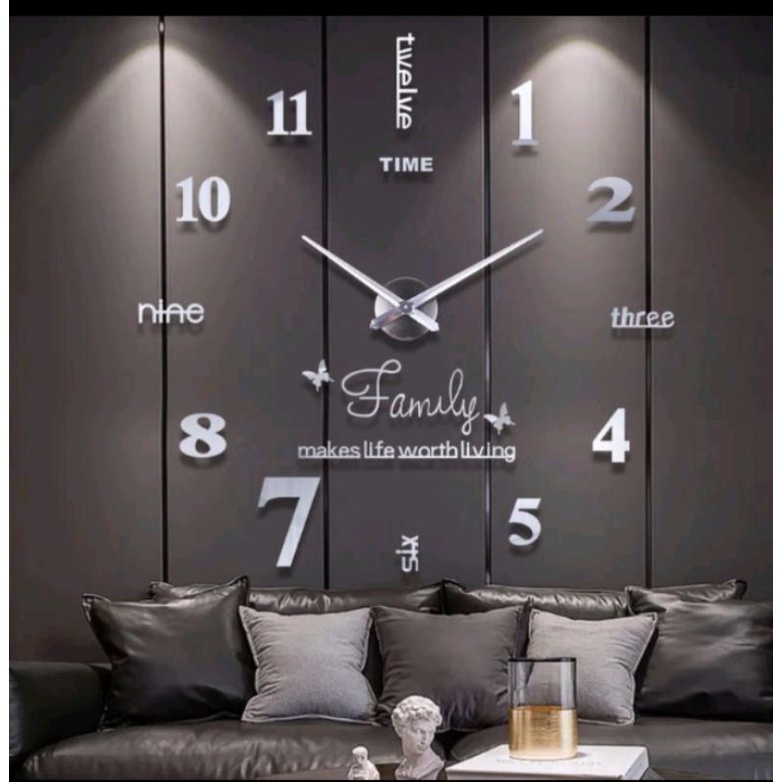 Jual HIASAN DINDING JAM DINDING JUMBO DIY 130 CM JAM DINDING TEMPEL ...