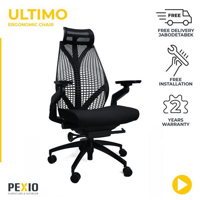 Jual ada Pexio Ultimo Kursi Kantor Ergonomis Hitam ready | Shopee Indonesia
