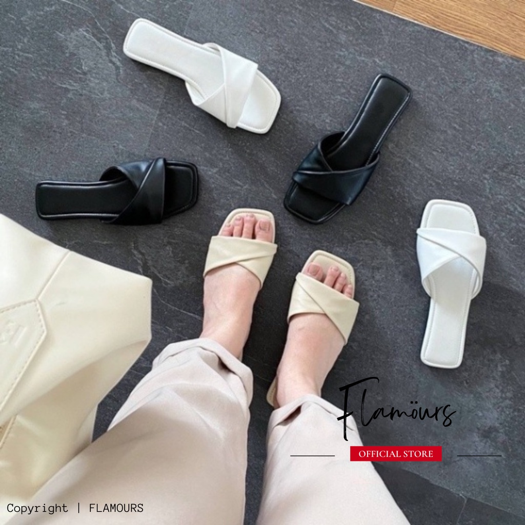 Jual New Product sandal wanita platforrm puffy slide busa tipis empuk ...