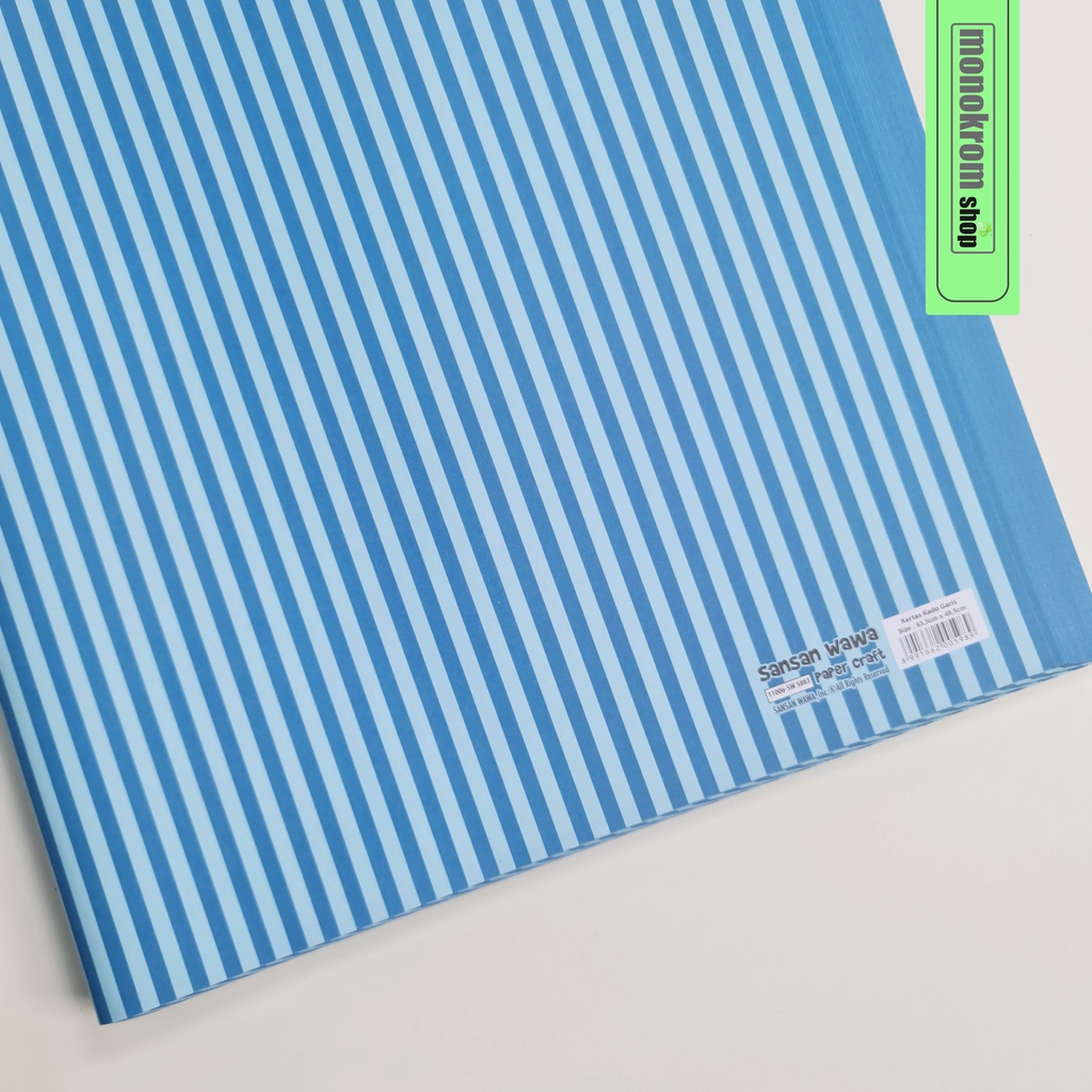 Jual Kertas Kado Sansan Wawa Motif Garis Salur Biru - Wrapping Paper ...