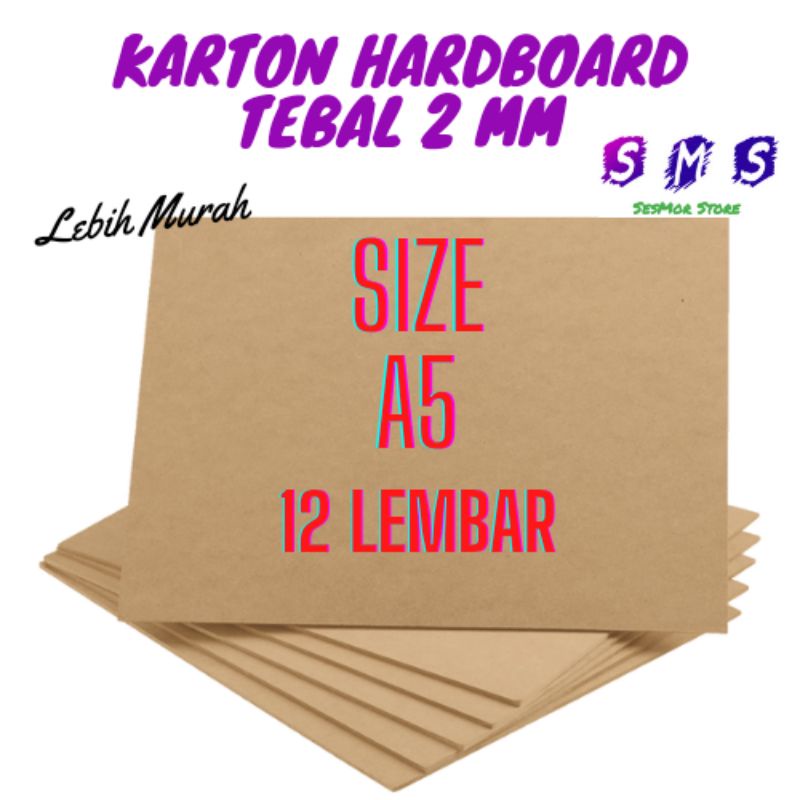 Jual KARTON TEBAL / HARD BOARD Size A5 ISI 1 LUSIN | Shopee Indonesia