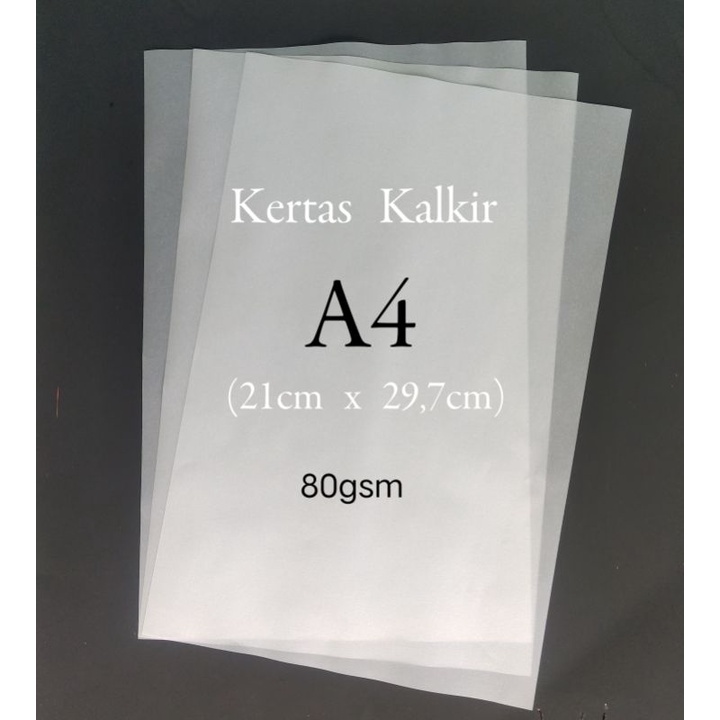 Jual Kertas Kalkir / Kertas transparan A4,F4,A3 80gsm | Shopee Indonesia