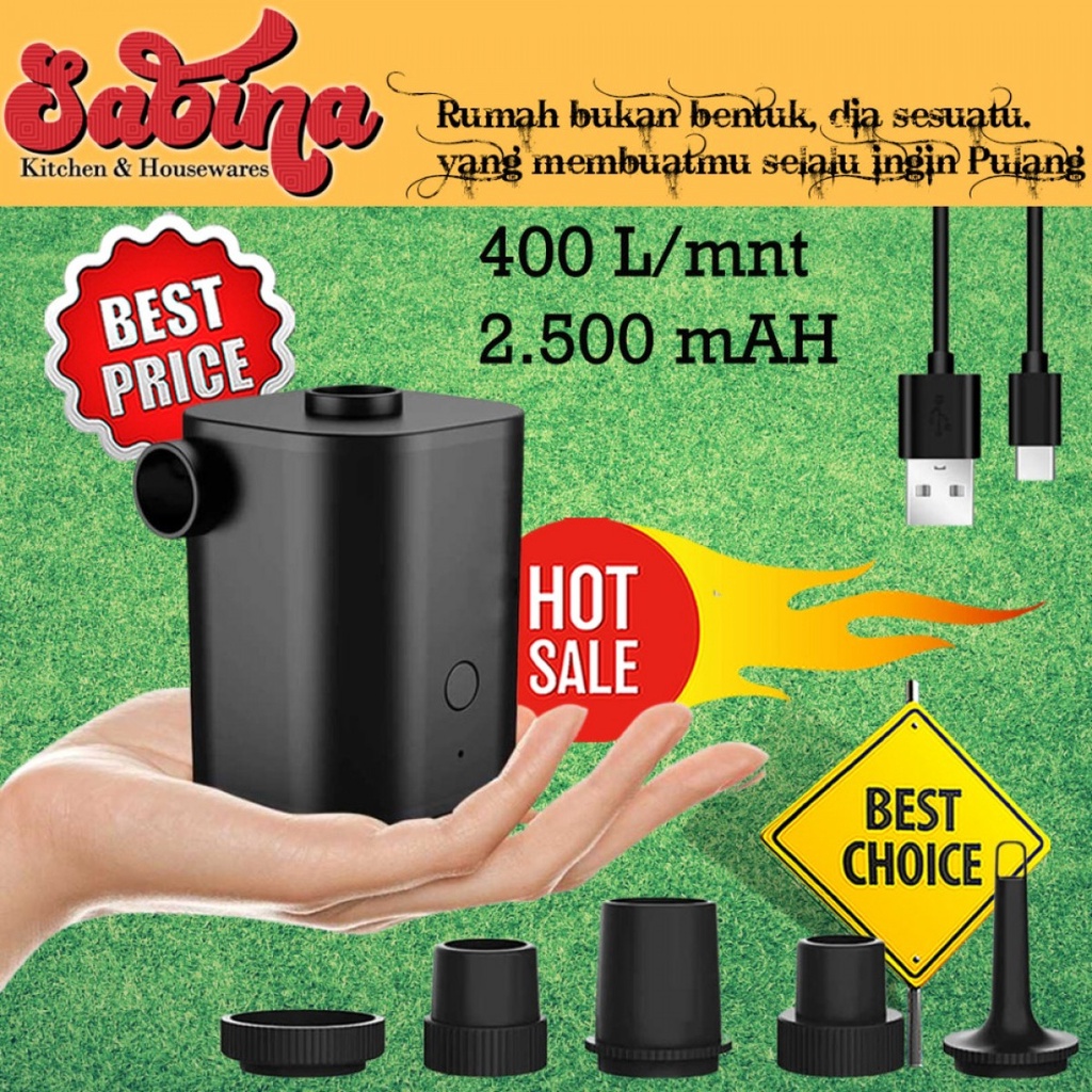 Jual Pompa Angin Kasur Bantal Mini Electric Air Pump Rechargeable ...