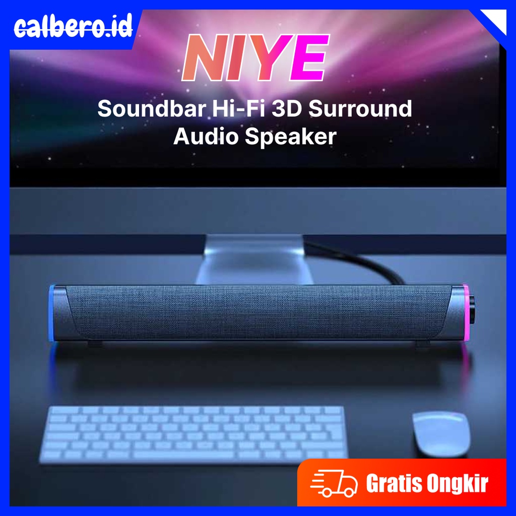 Jual NIYE Soundbar LED RGB Home Teather / PC HiFi 3D Surround Audio ...