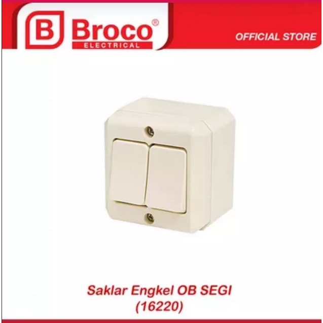 Jual Saklar Double Outbow BROCO 16220 Putih 10A/250V | Shopee Indonesia