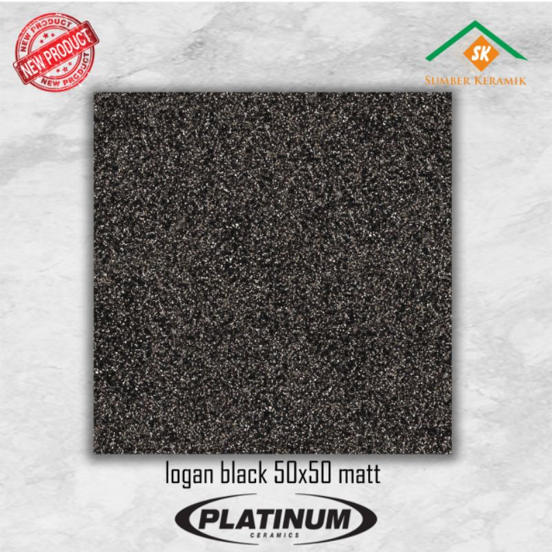 Jual KERAMIK LANTAI 50X50 LOGAN BLACK / PLATINUM / MATT / KW1 | Shopee ...